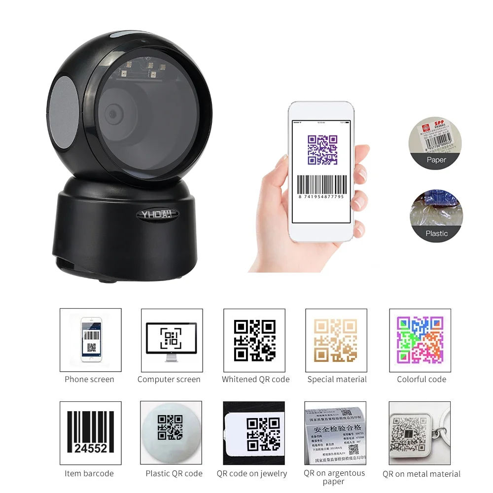 2D Barcode Scanner - Hands Free Scanning for POS & Warehouses
