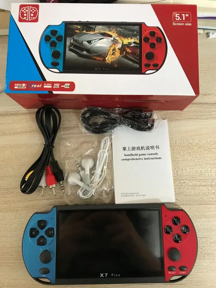 X7 Plus 5.1 Inch Retro Video Game Console Portable Handheld Game Player For Psp Gba/fc/nes ...