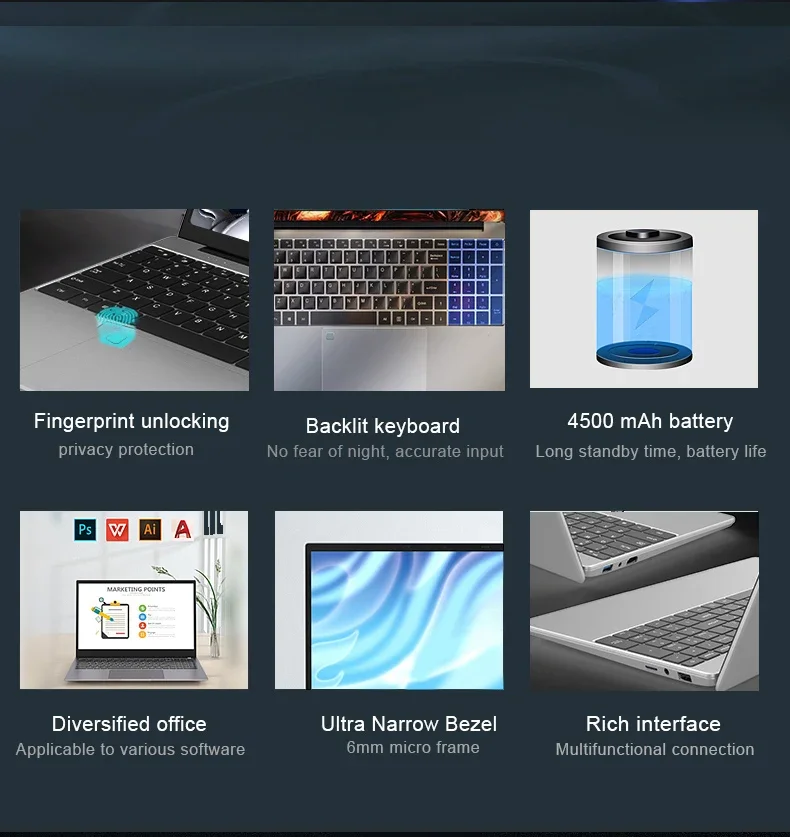 OEM Laptops N95 15.6 Inch RAM 8GB Win10 SSD 1TB Business Notebook ...