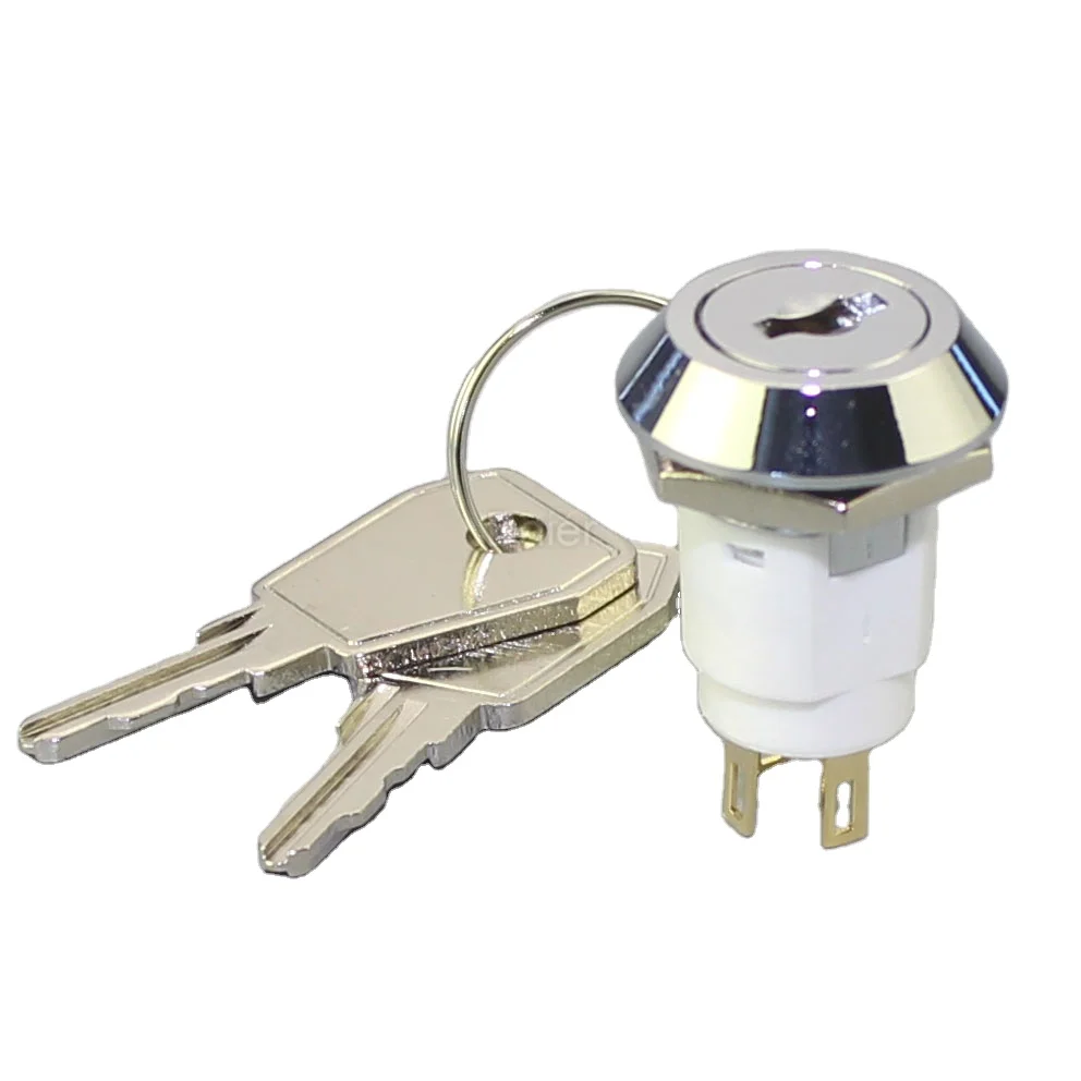 2a 250vac 4a 28vdc 16mm Key Switch On-on Metal Key Switch 2 Position 3 ...