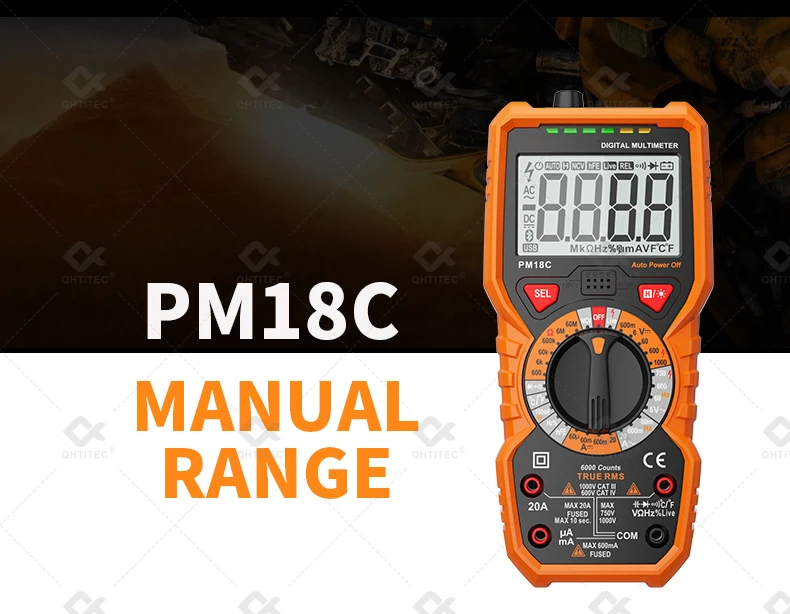 Qhtitec New Tester Pm18c Nvc Led Digital Multimeter True Rms Live ...