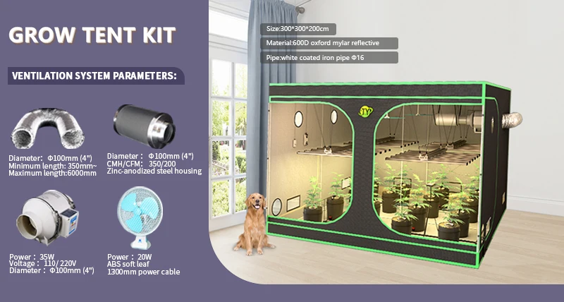 Grow System Waterproof For 4*4 5*5 Automatic Grow Tent System Hydro Tent Full Spectrum Led Grow ...