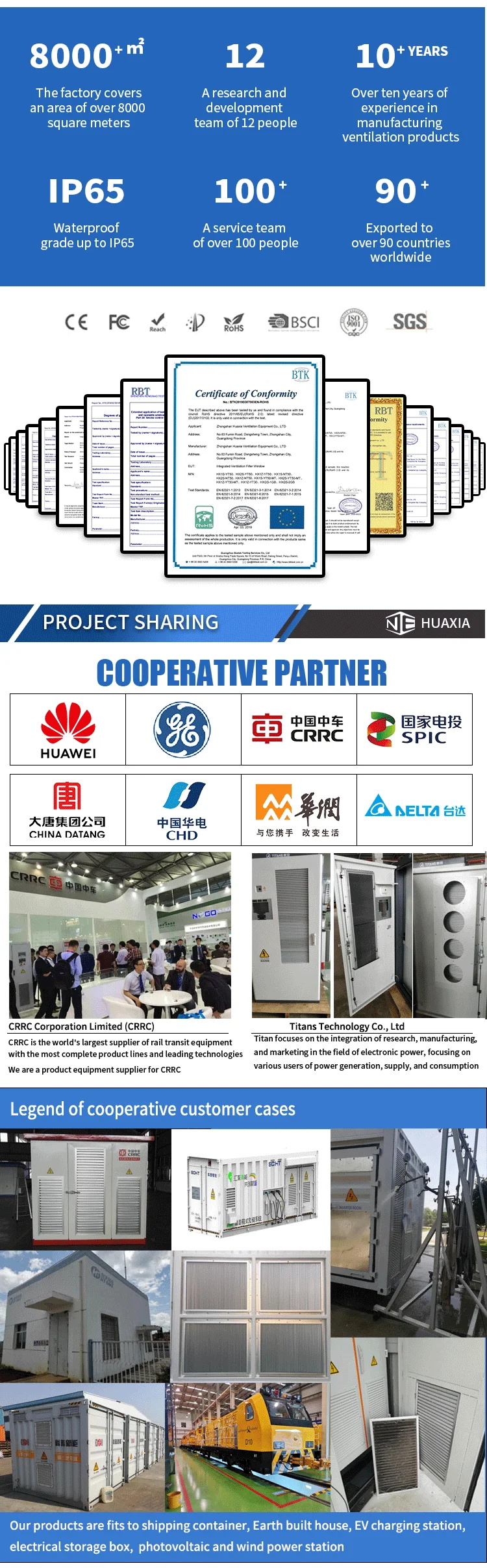 High-quality Louvered Ventilation Fans For Industrial Energy Storage ...