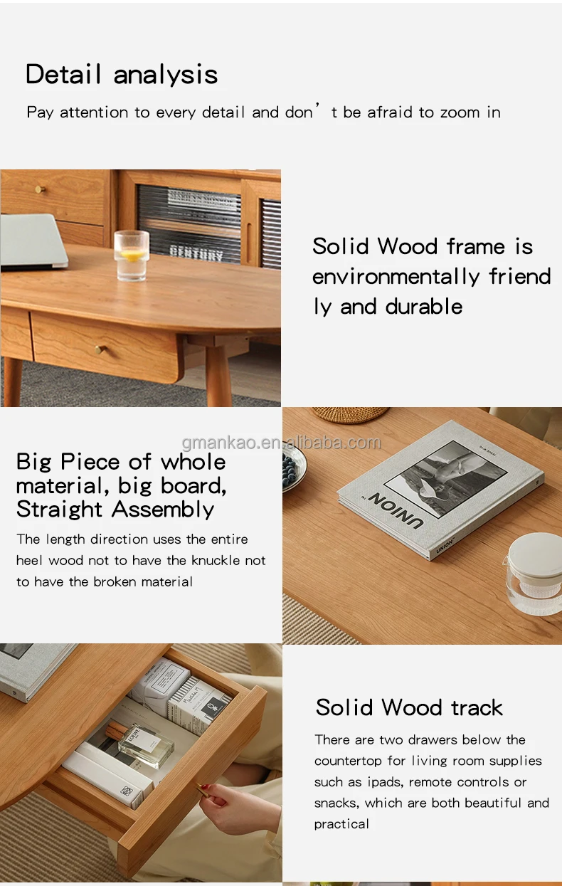 Nordic Style Solid Wood Coffee Table Small Apartment Living Room Simple ...