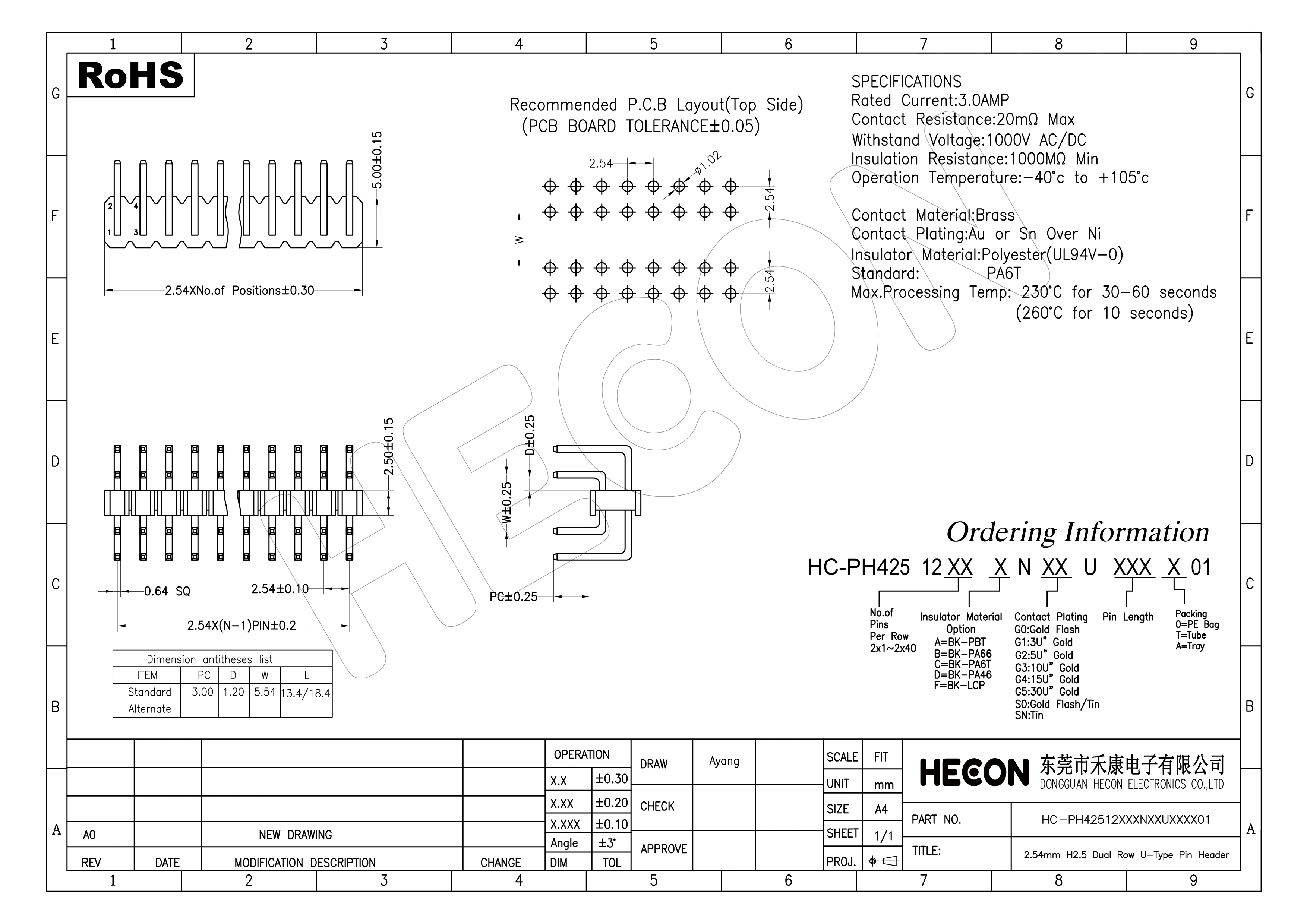 高品质插针连接器2.54毫米间距h2.5双排u型2x08p金色闪光连接器 - Buy 16pin电线连接器快速交货日期支持免费样品低最小起订量 ...