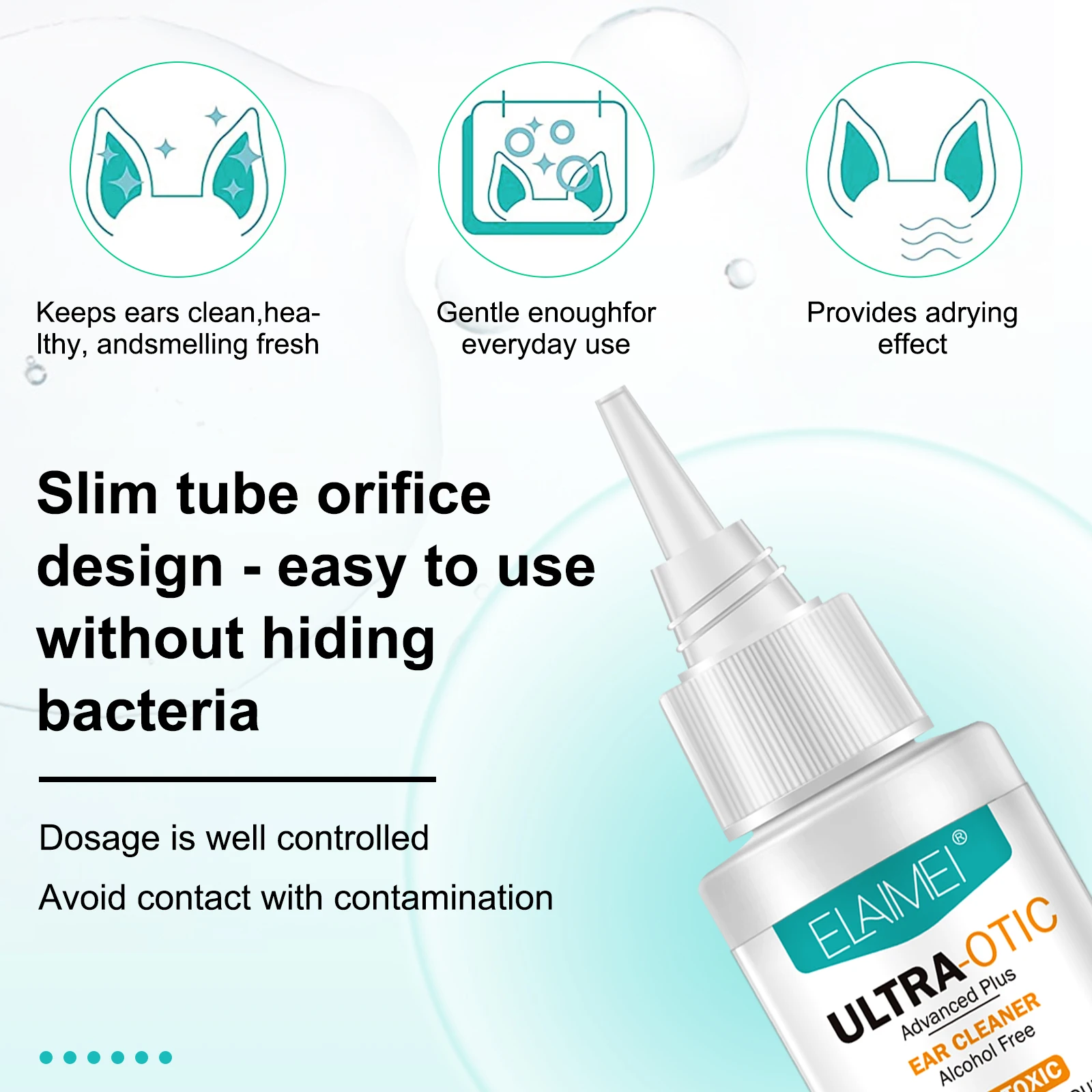 Elaimei 50ml Pet Grooming Products Ear Care Infection Treatment Drops ...