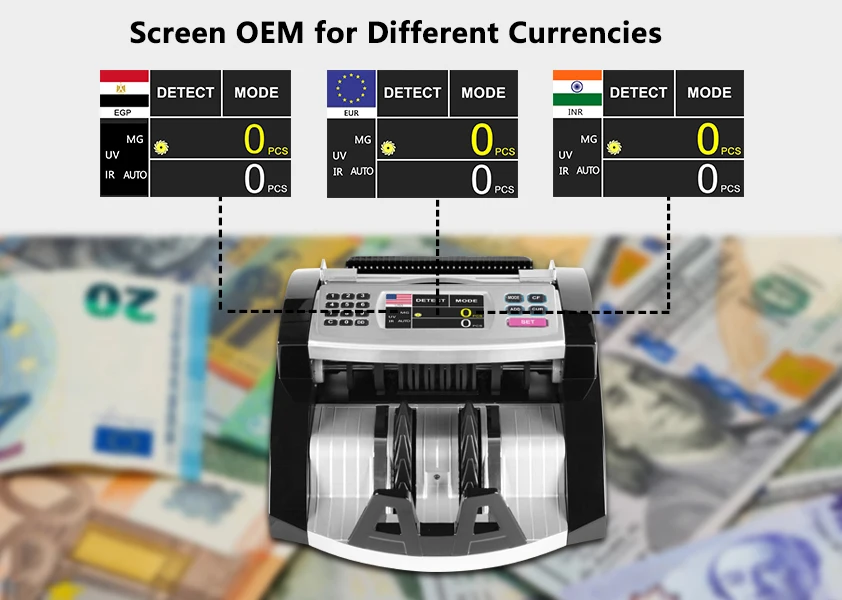 AL-6000 Top Selling Multi Currency Banknote Counter Banknote Cash ...