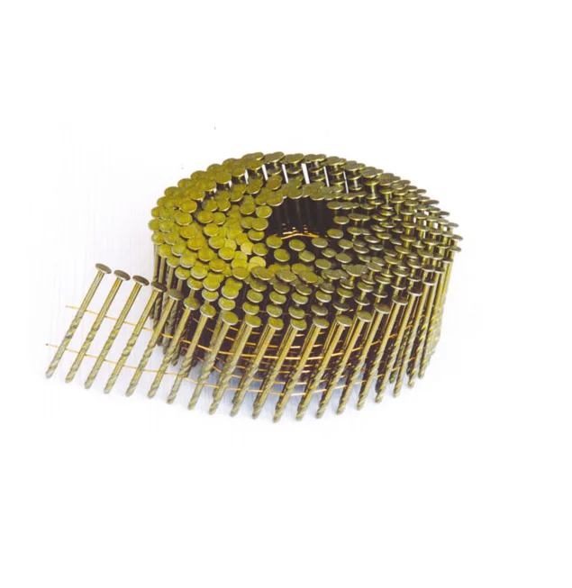Yellow Coating Screw Spiral Shank 15 Degree Wire Weld Coil Siding Nails ...