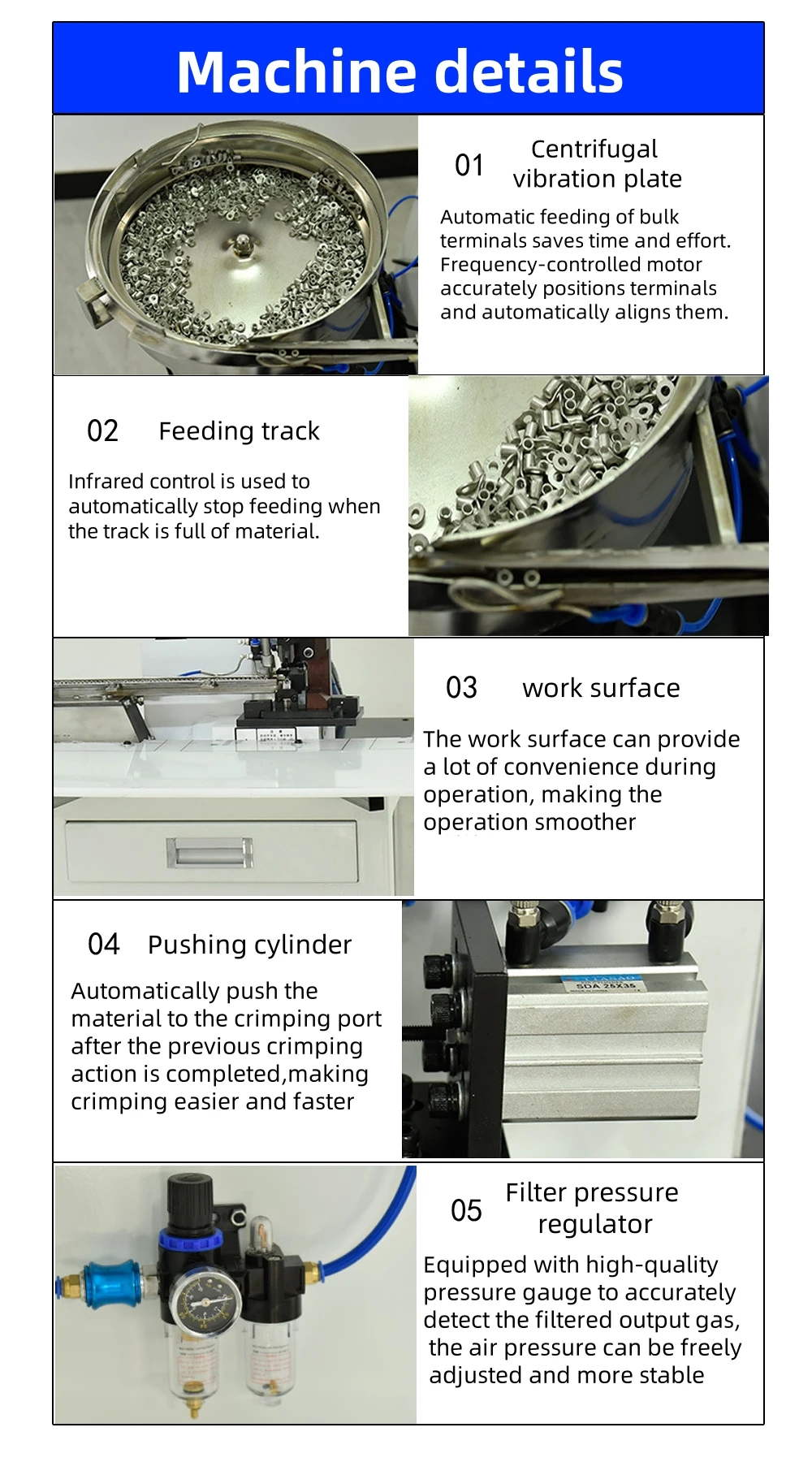 Sinrad SR-B550 4T Automatic Sliding Rail Vibration Feeder Terminal ...