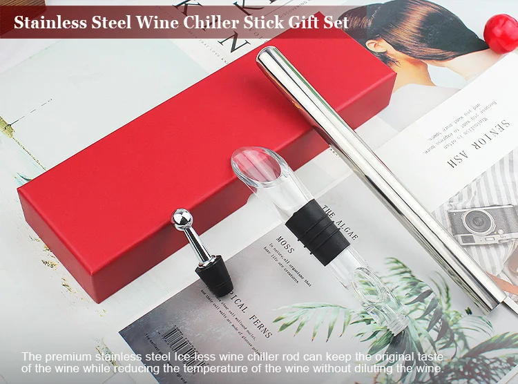 Support to Add Logo Wine Chiller Accessory Set Wine Chiller Stick With ...