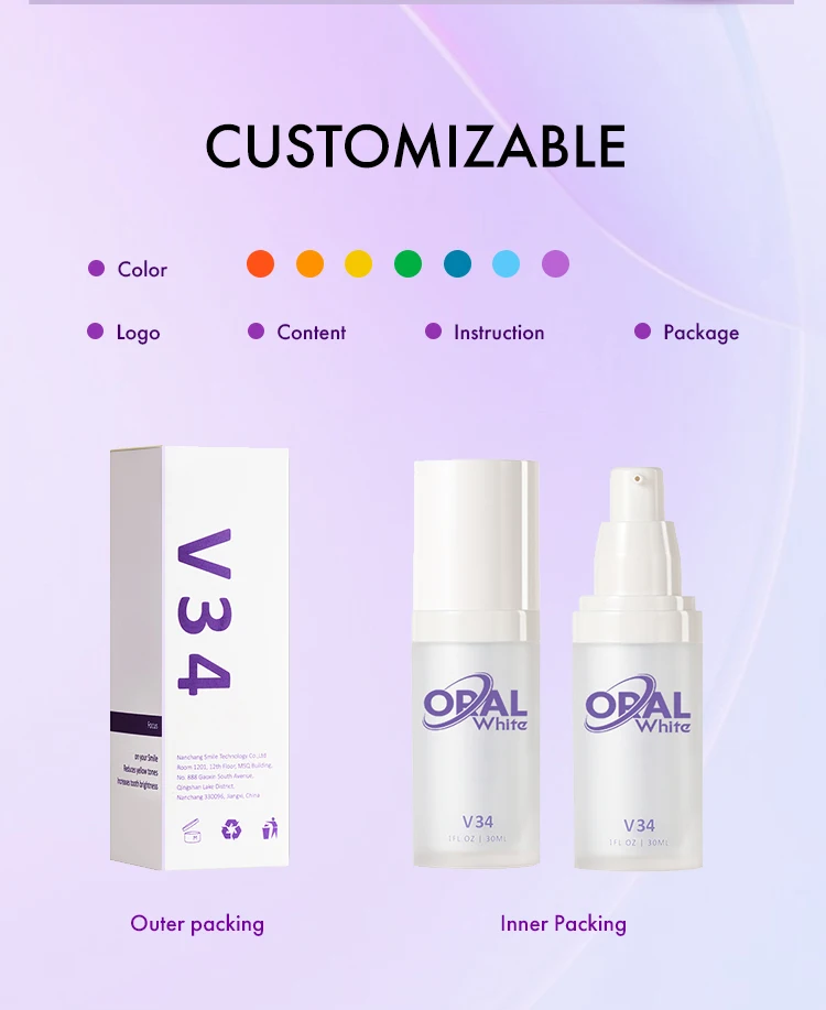 2023 New Whitening Product 30ml Oral Care V34 Purple Color Corrector ...