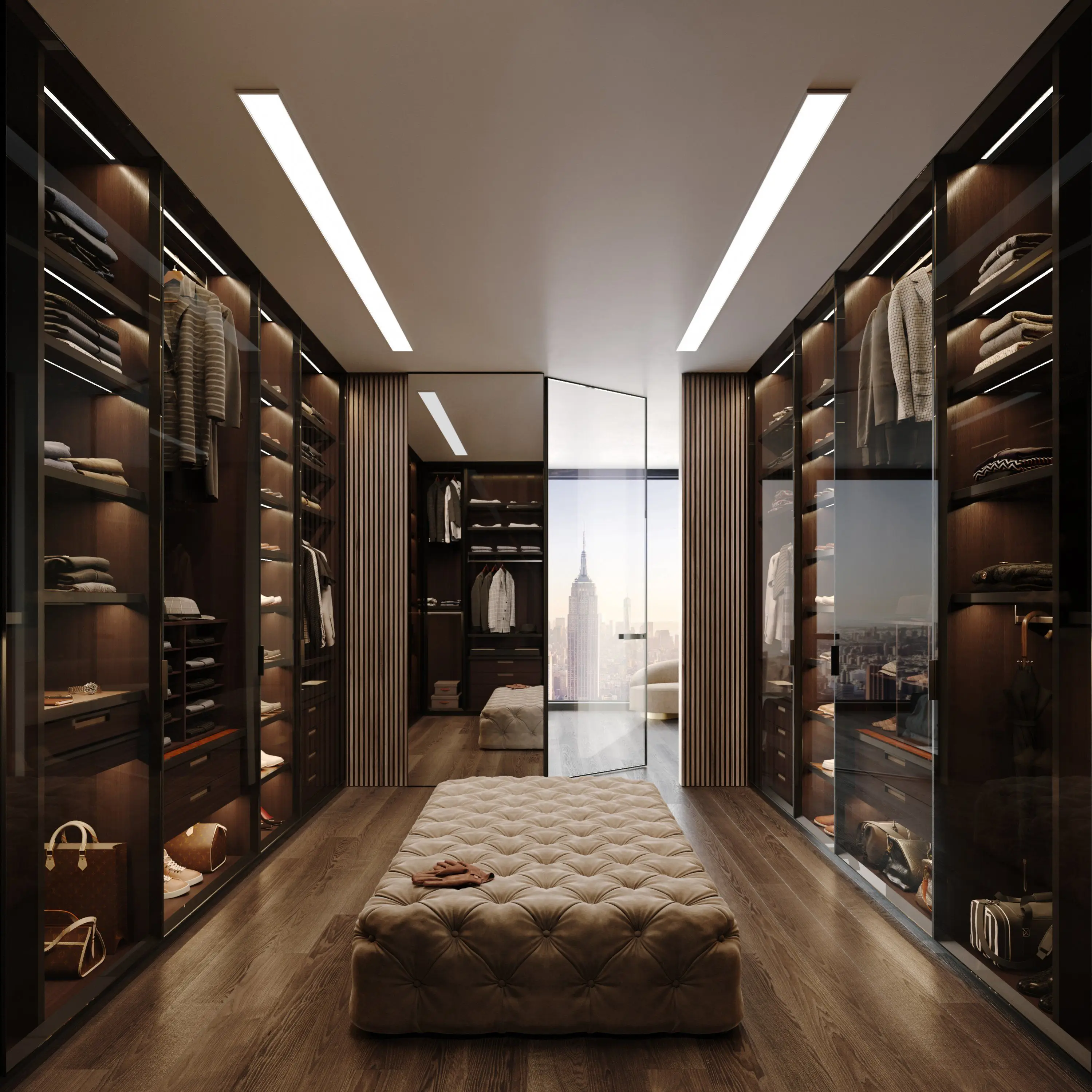 Modern Italian Design Walk-in Closet with Durable Aluminum