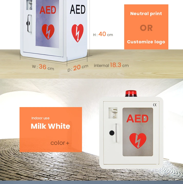 Secure and Alarmed AED Storage Cabinet - WAP-M2B Defibrillator