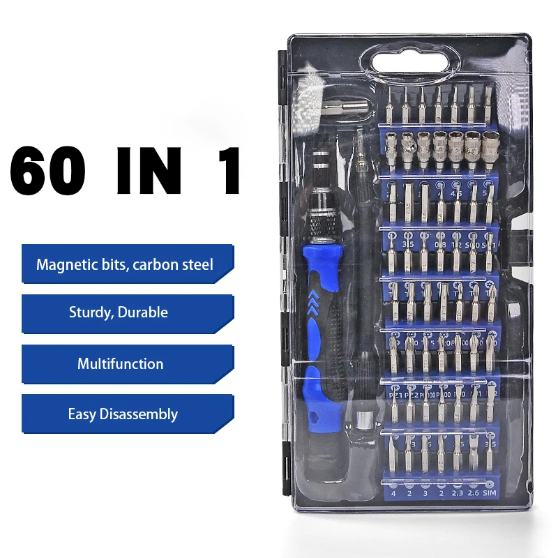 Mini Precision Screwdriver Set 60 in 1 Magnetic Screwdriver Bit Kit ...