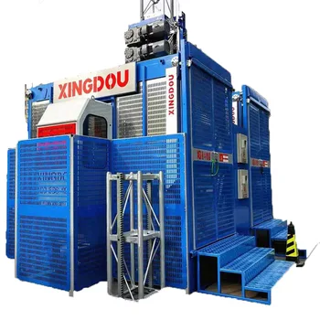 Scd200/200 (4000kg) Double Bahan Sangkar Hoist Konstruksi Penumpang ...