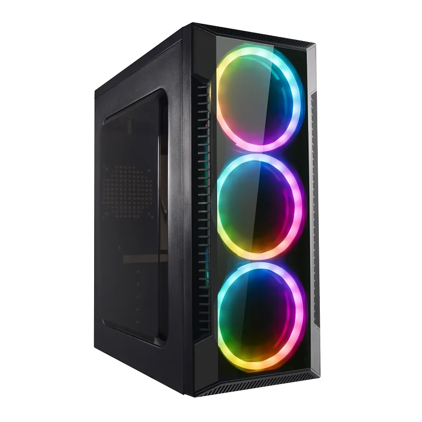 Transparent Acrylic Front Panel Desktop ATX Tower Computer Case with 3 ...