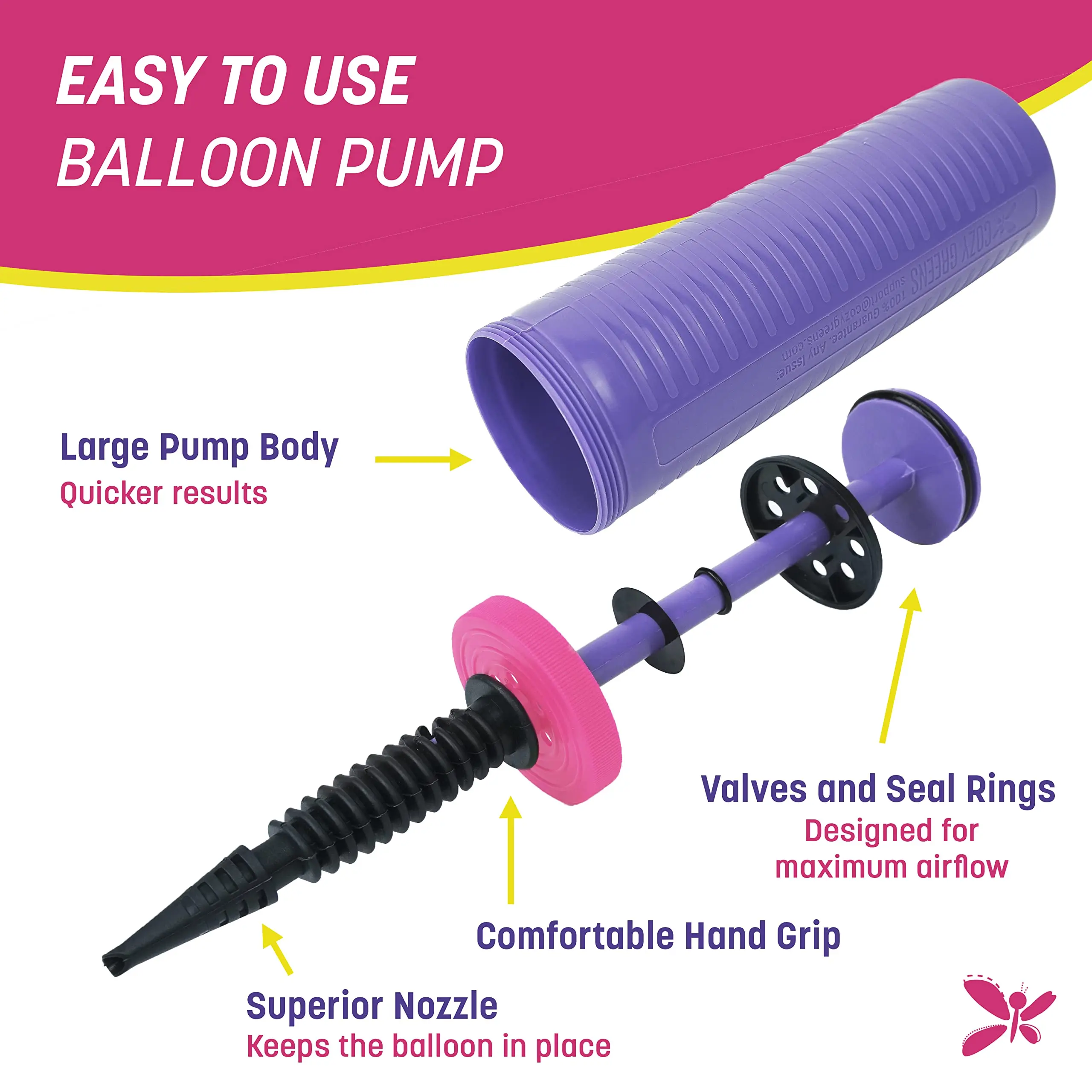 Factory Custom Professional Purple Hand-operated Balloon Pump,Portable ...