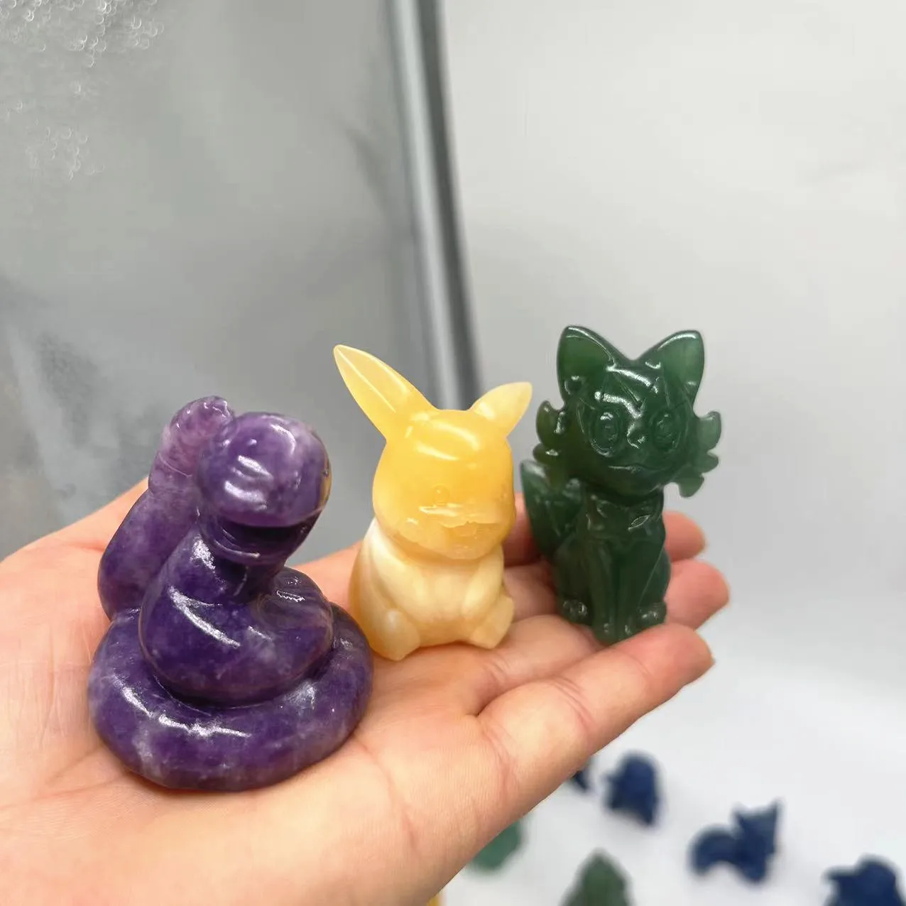 Wholesale Bulk Gemstone Hand Carved Pocket Monster Crystals