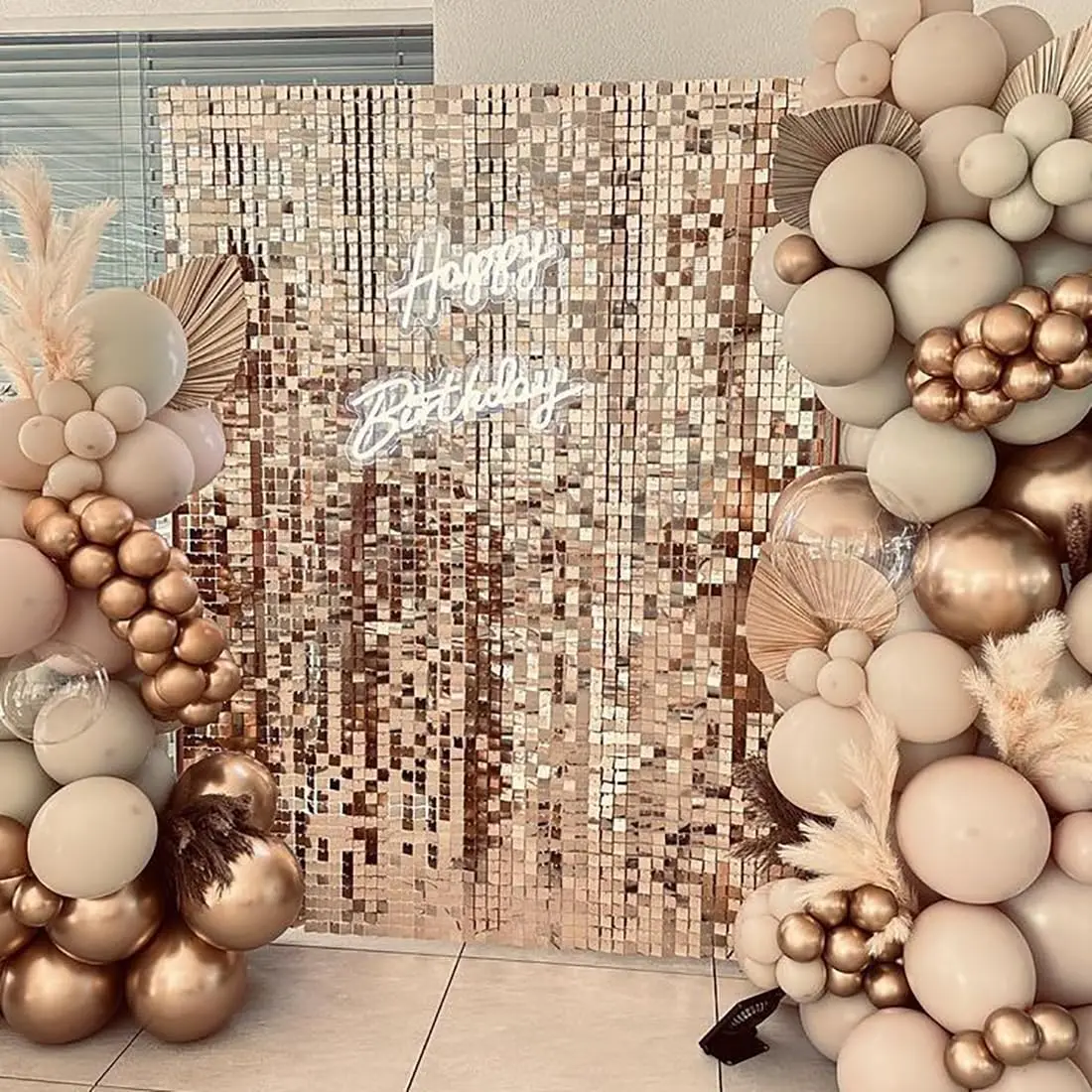 Shimmer Wall Backdrop Champagne Sequin Panel Backdrop Panels Shiny ...