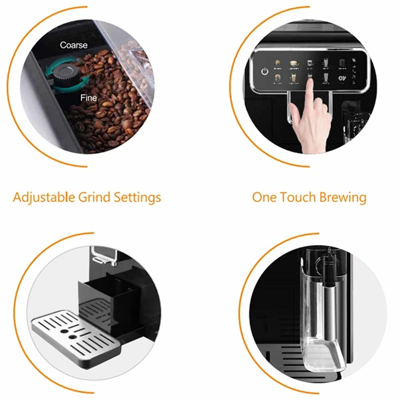Smart Bean to Cup Fully Automatic Espresso Coffee Machine with Grinder ...