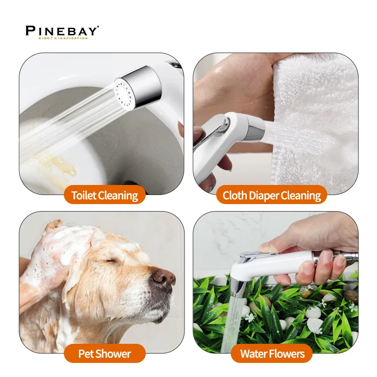 PINEBAY Modern High Pressure Saving Water Shattaf Seat ABS Plastic Wall ...