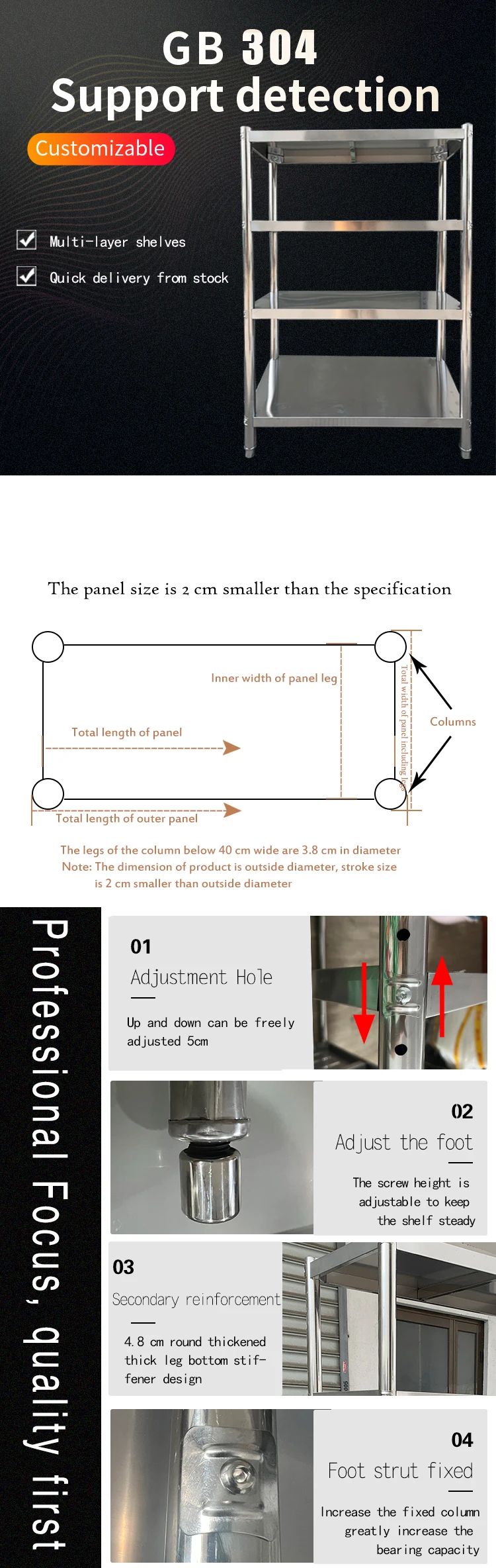 Kitchen Metal Corner Storage Rack Shelf With 4 Tier Metal Storage Rack ...