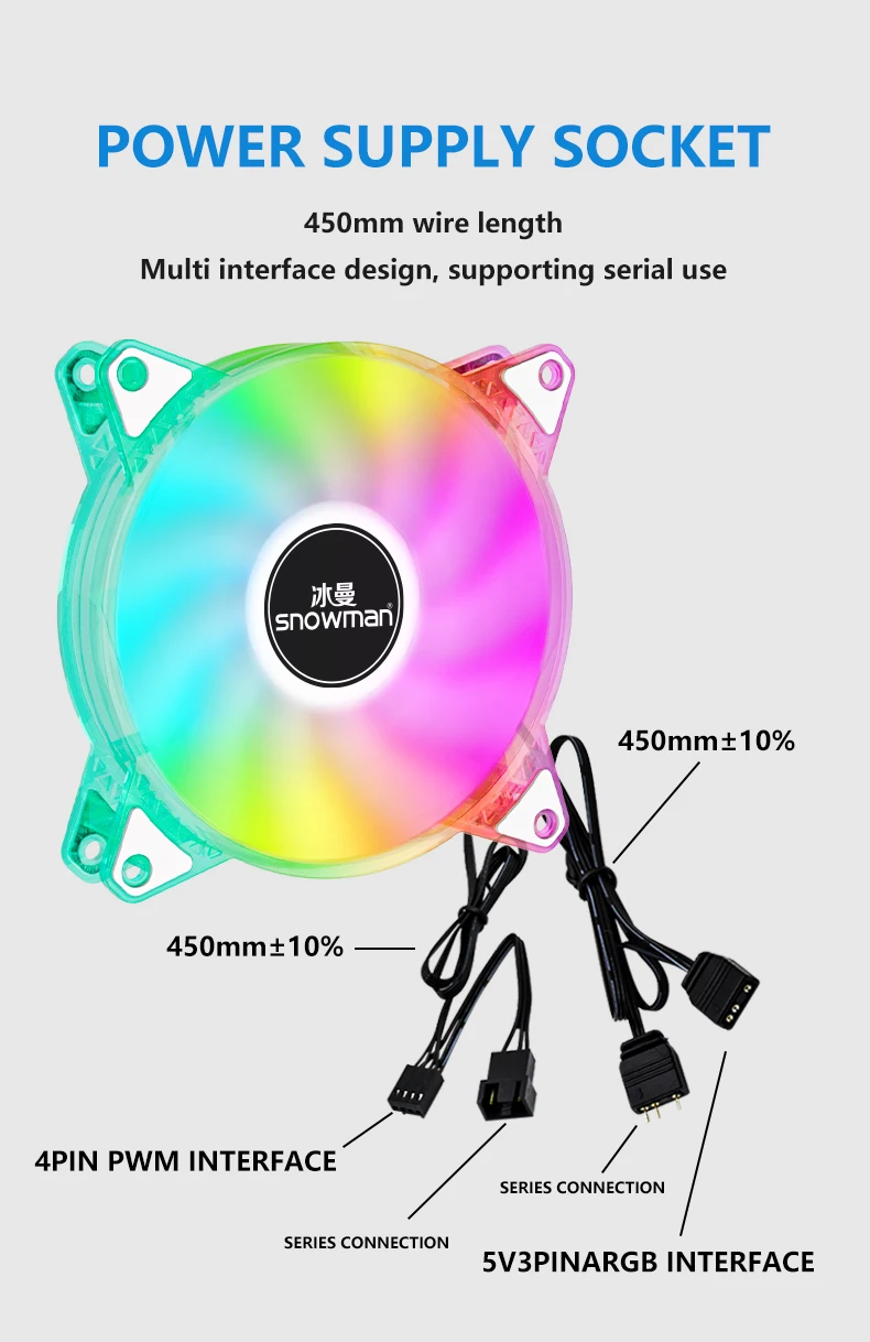 HF120 ARGB 12cm Desktop Computer Cooling Fan White with Snowman ...