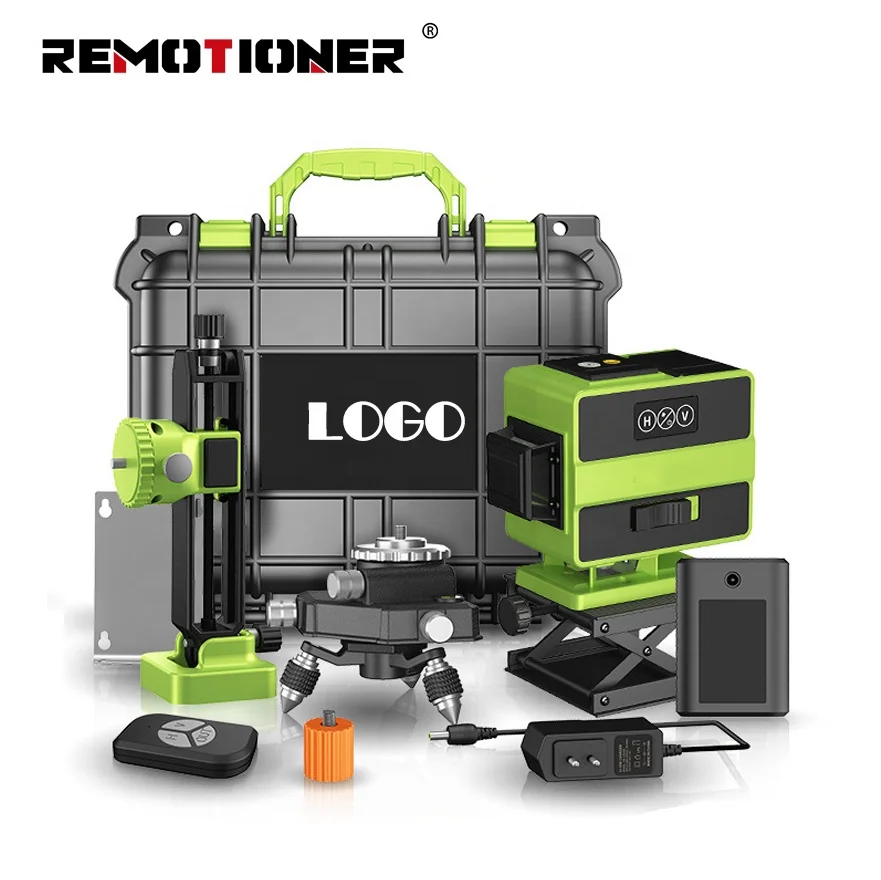 12 Lines 3D Lazer Level Machine Green Beam 360 Tool Rotary Self ...