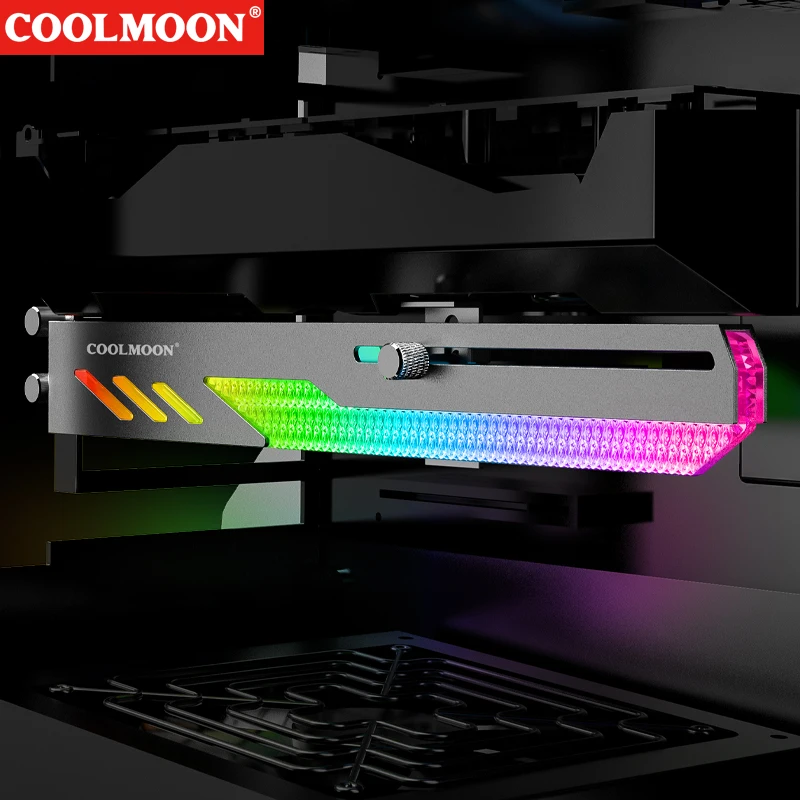 Coolmoon Gt8 Gpu Riser 280mm Computer Metal Graphics Card Stand Led ...