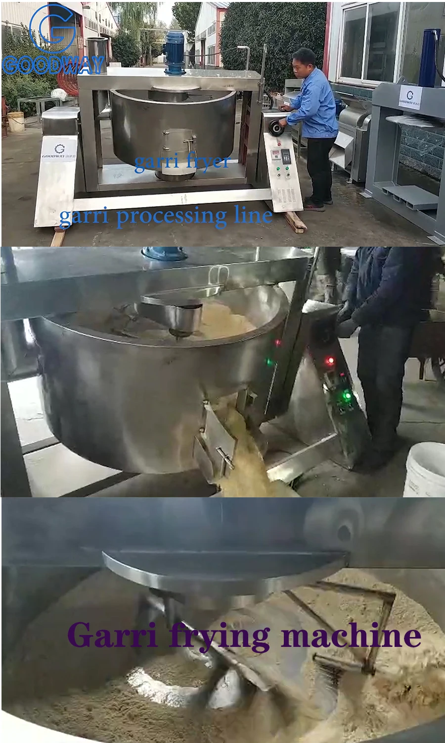 Cassava Flakes Roasting Machine Garri Processing Machinery Cassava ...