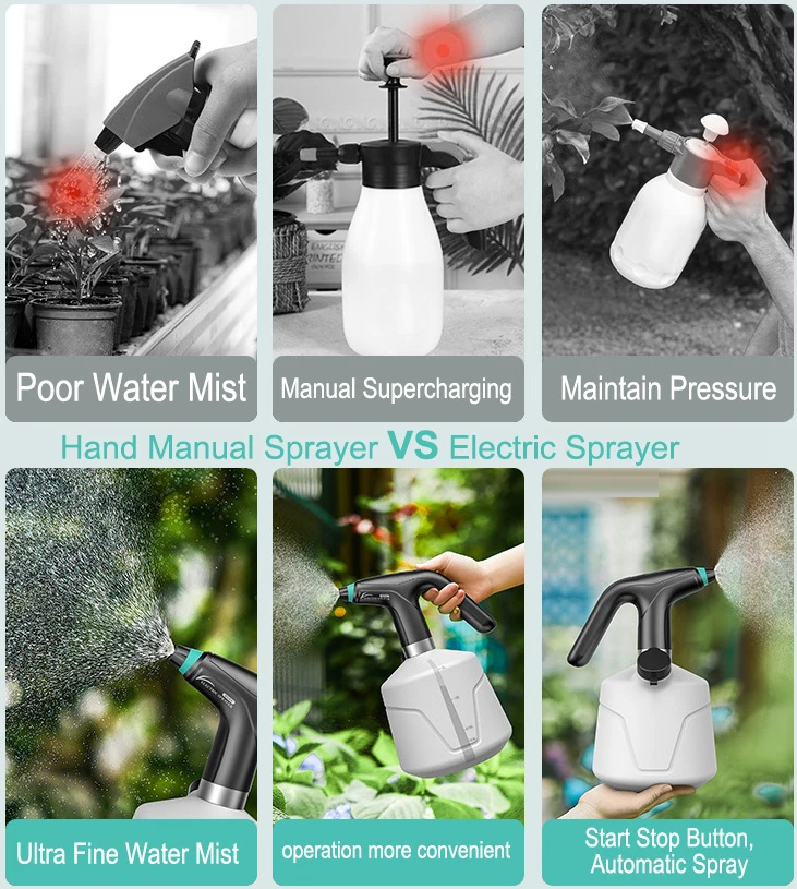 Handheld Electric Garden Sprayer Plastic Portable Battery Powered Pump ...