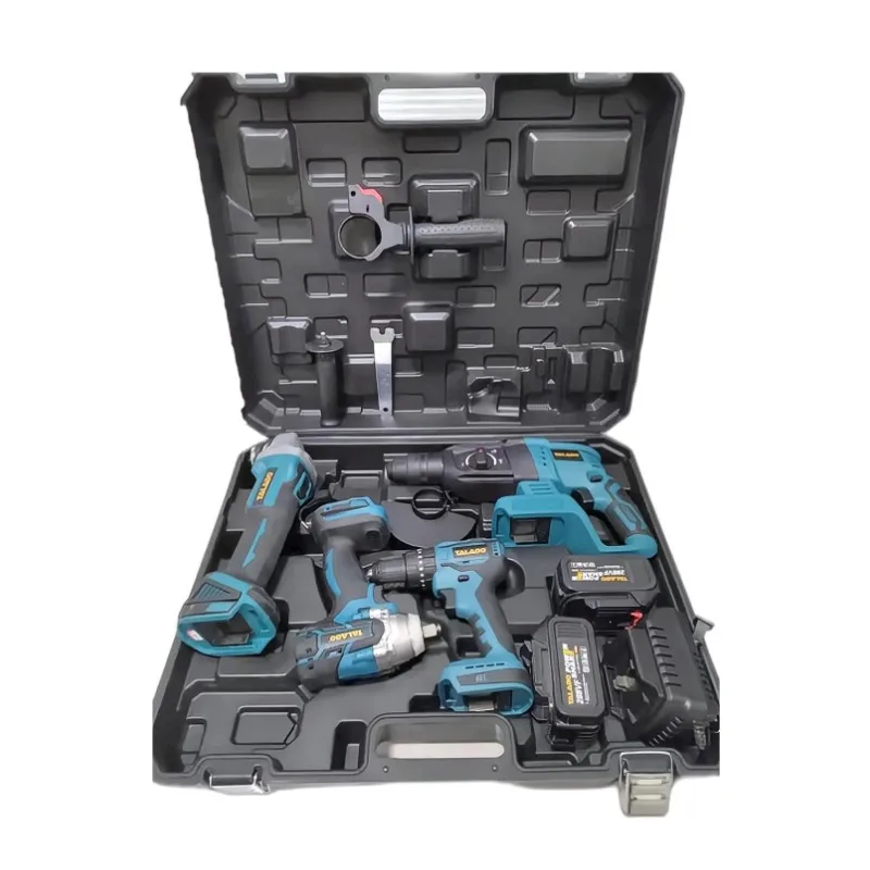 4 In 1 Power Tool Set 21v Brushless Li-ion Battery Cordless Drill ...