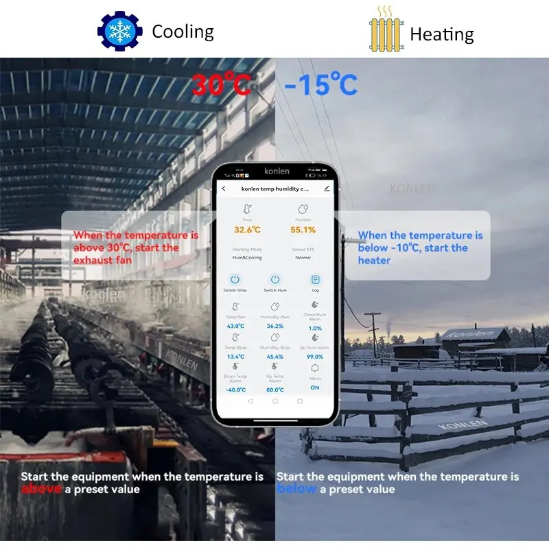 Tuya WIFI Dual Temperature Sensor - Smart Thermostat Controller