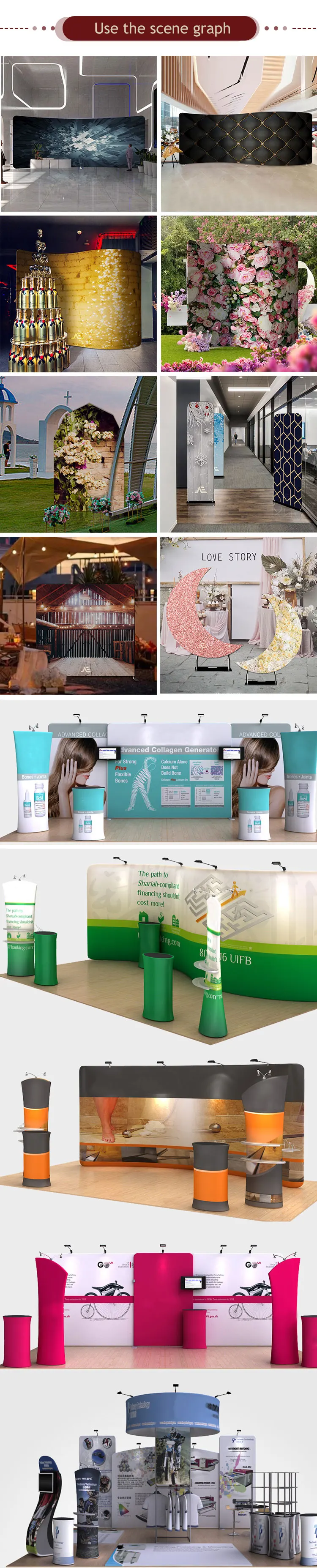 8ft Custom Photo Booth Backdrop Portable Straight Trade Show Exhibition ...