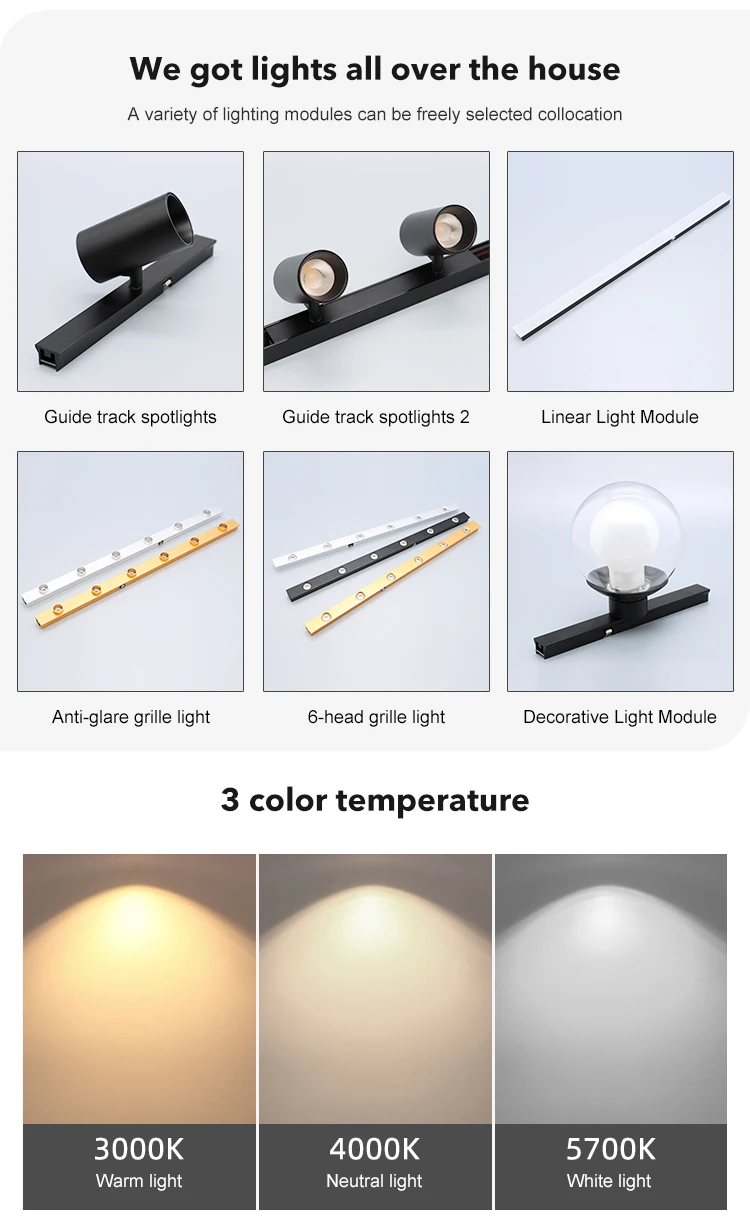 Recessed Magnetic Linear Light Rail Led Black 48v R90 Ultra Slim System ...