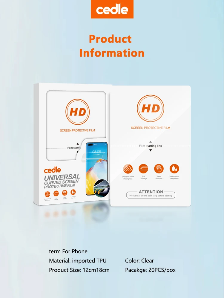 Cedle Hd Hydrogel Film 5a High Quality Transparent Coating Protective ...