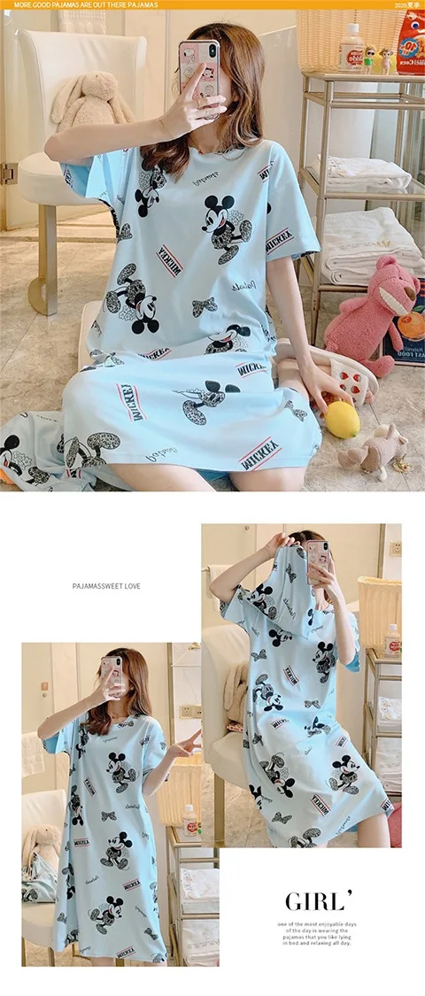 Shop Our Summer Casual Pyjama Cartoon Milk Silk Nightgowns