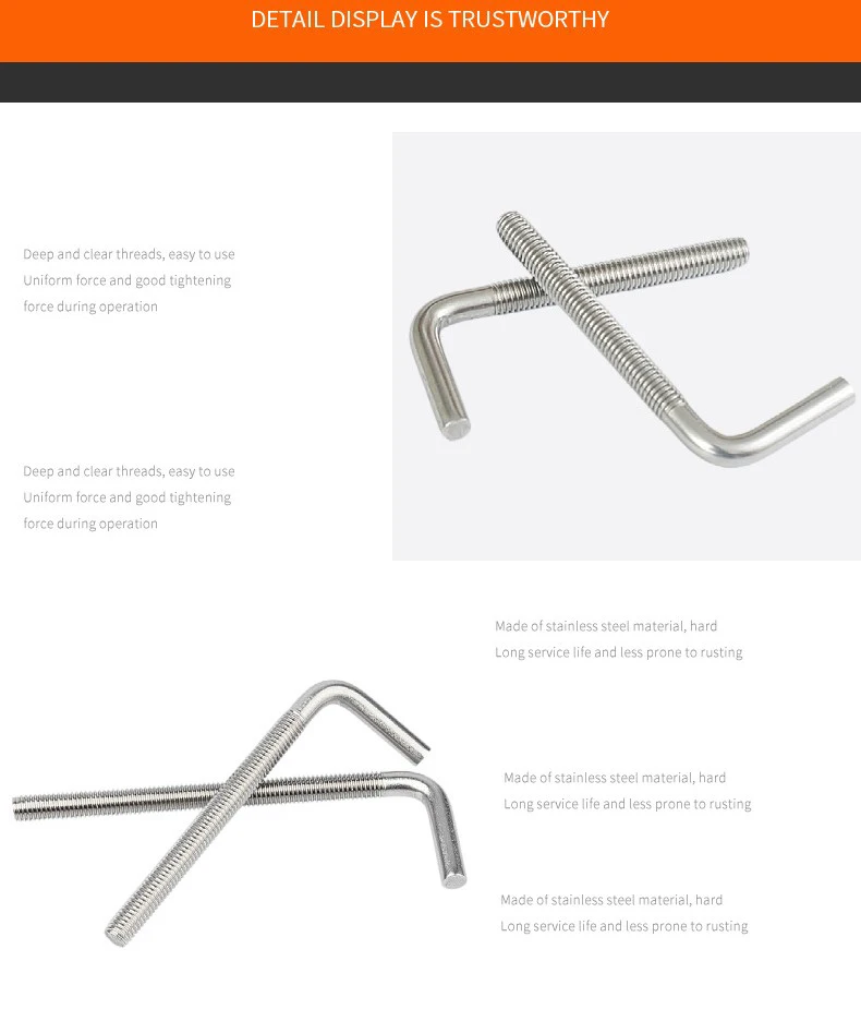 304 Stainless Steel L-shaped Bolt,7-shaped Bent Screw,L-shaped Anchor ...