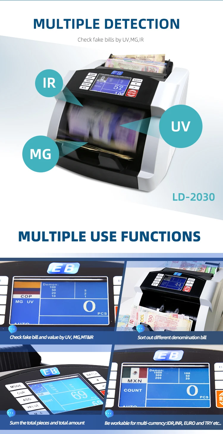Ld-2030 Uv/mg Money Detector Banknote Money Counter Note Counting ...
