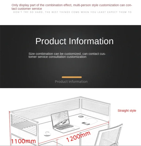 Modern Commercial Office Furniture Wooden Desk for Two Modular Employee ...
