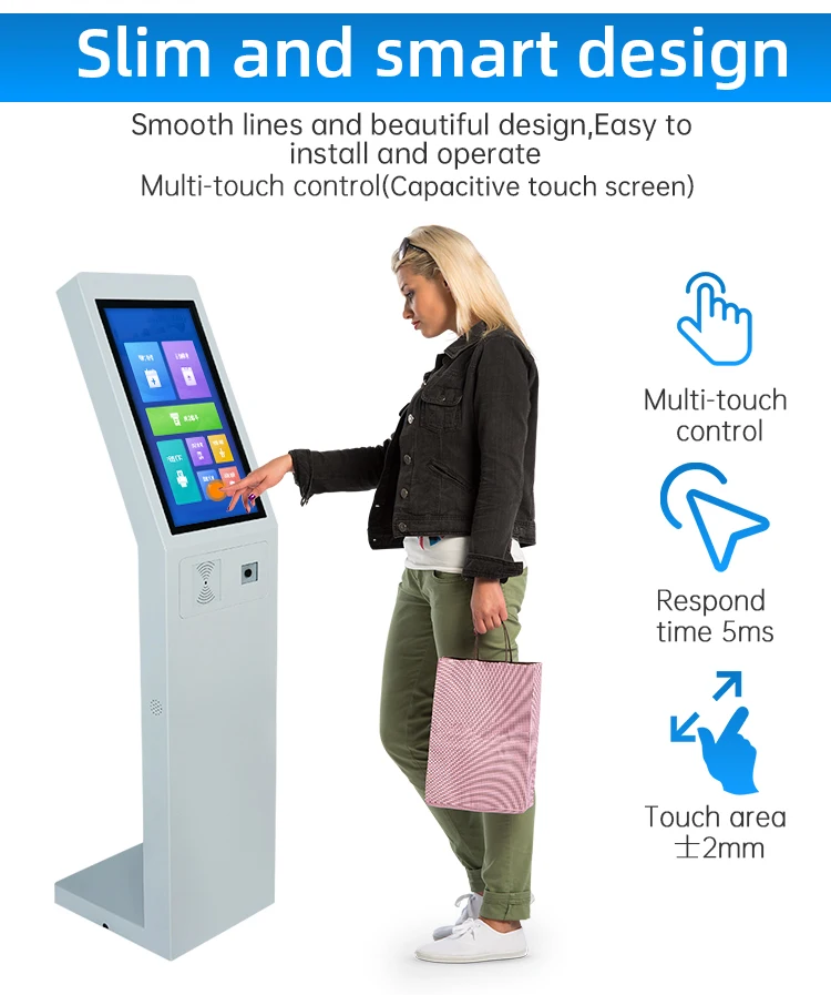 Free Stand Touch Screen Indoor Customer Feedback & Self-Service Kiosk ...