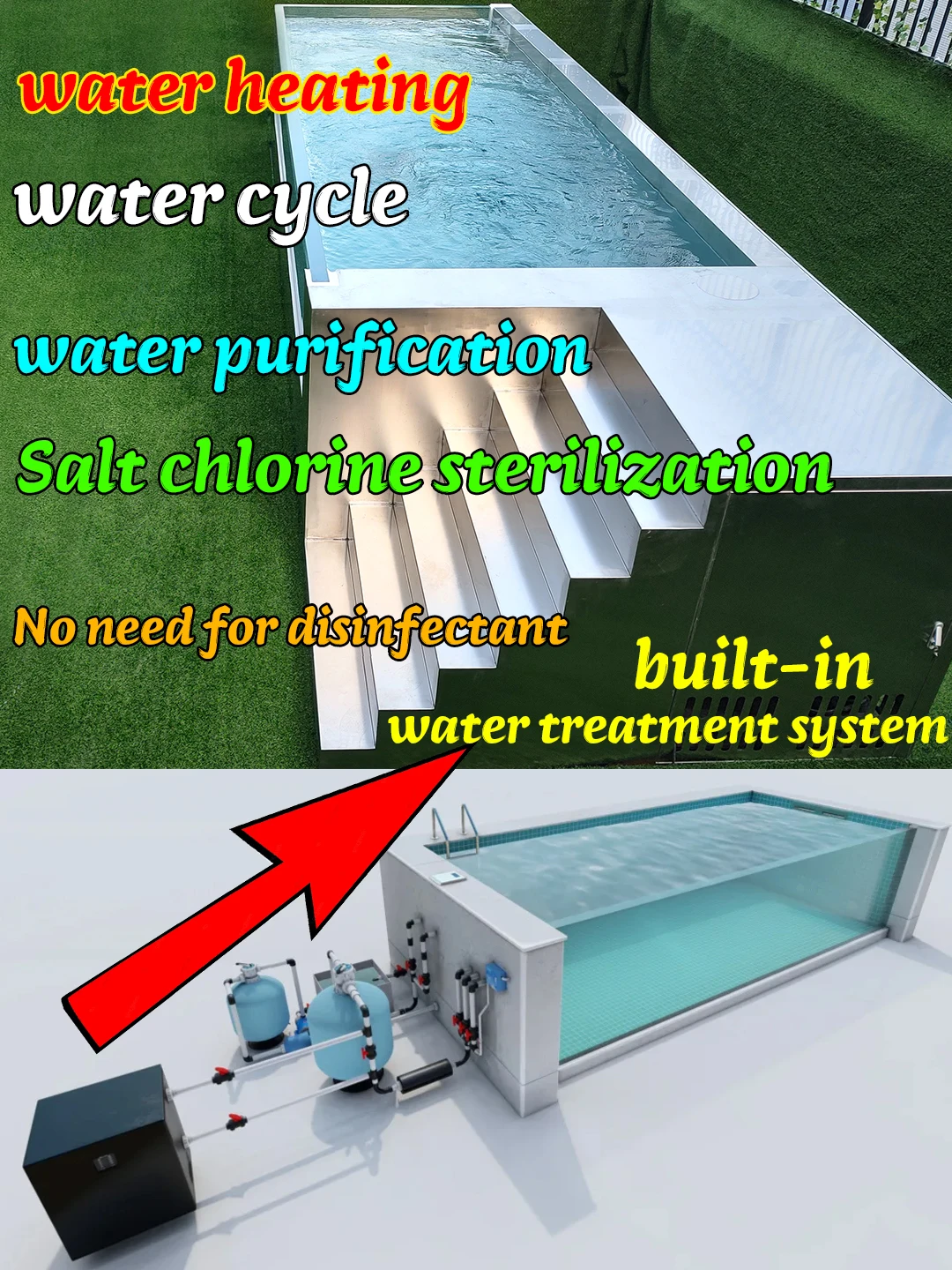 Endless Pool Shipping Container Swimming Pool Spa Piscinas Stainless ...