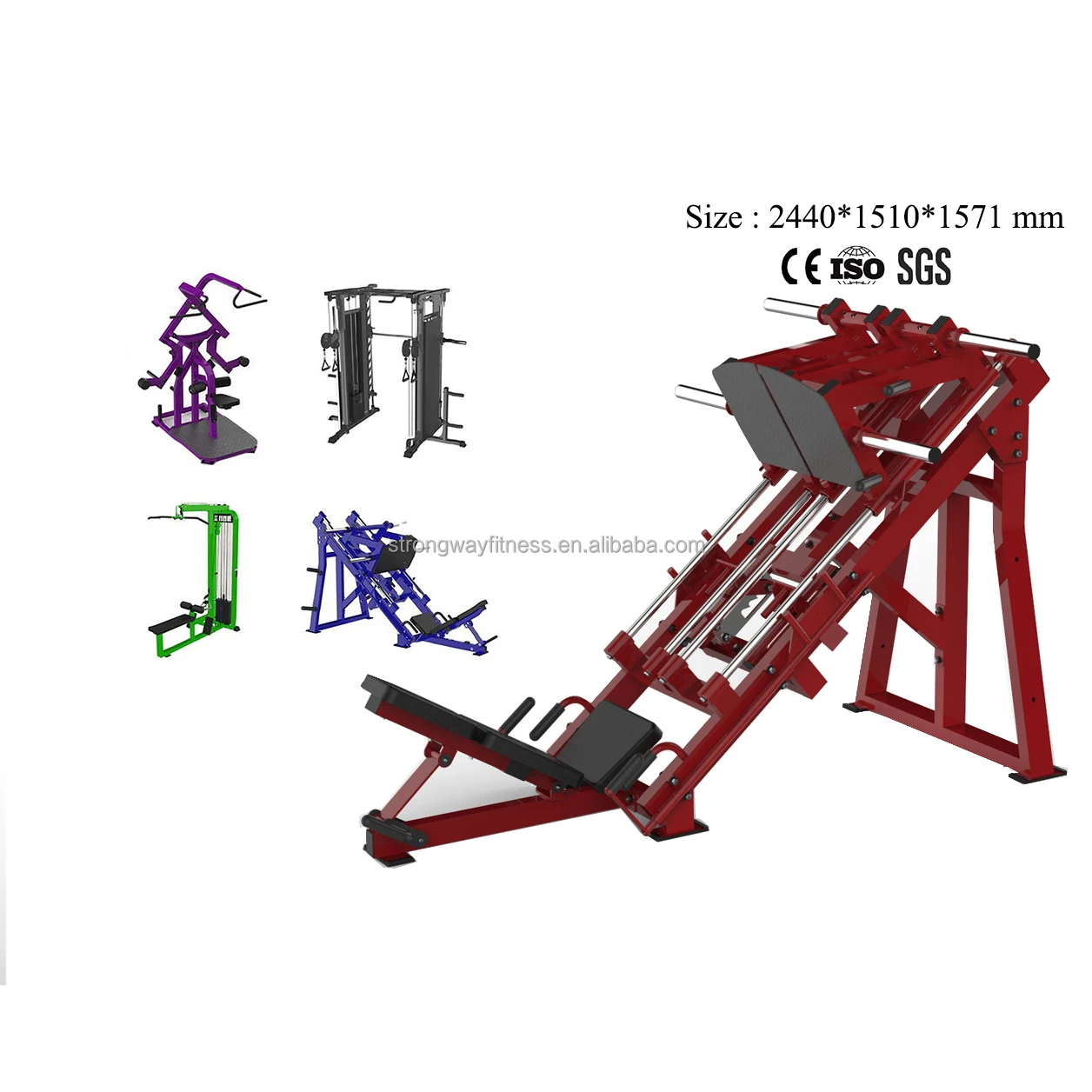 Commercial Gym Smith Fitness Machine Body Building 45 Degree Leg Press ...