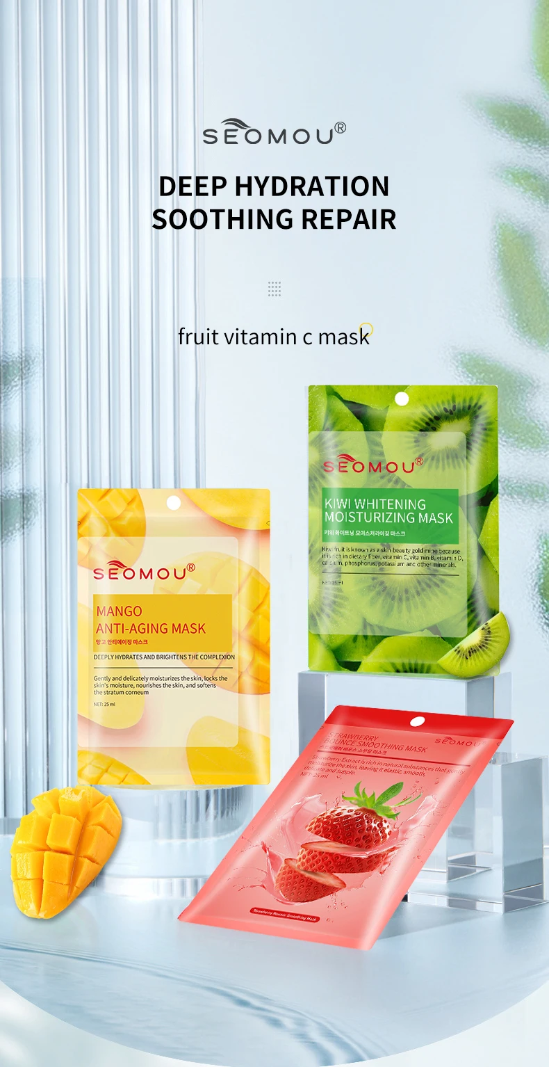 SEOMOU Fruit Face Masks - Nourishing, Whitening, Hydrating