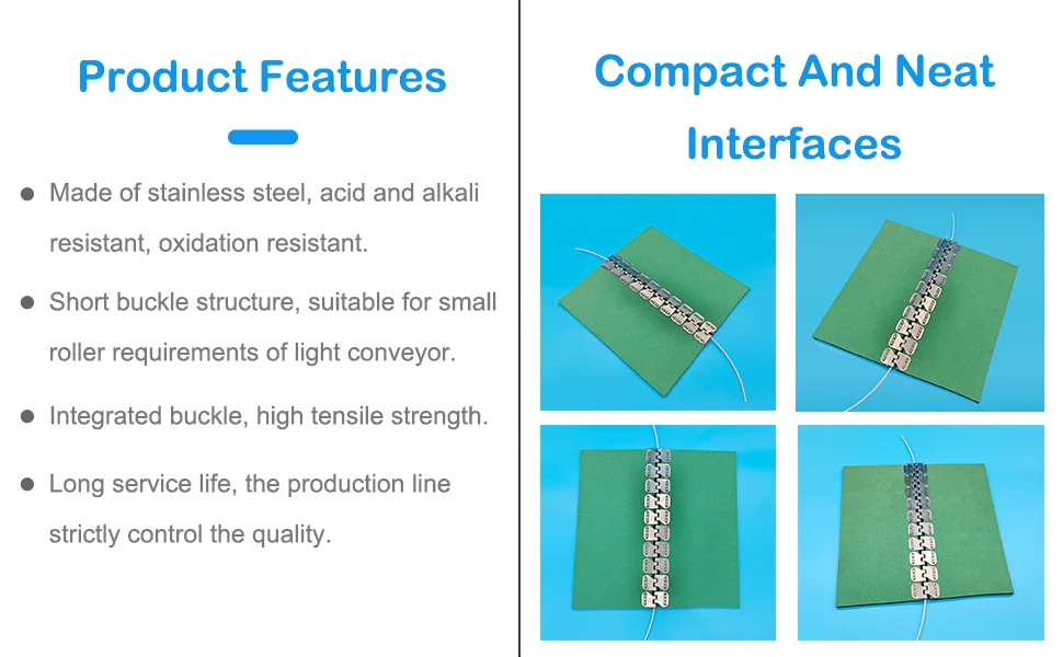 Conveyor Belt Lacing with Stainless Steel Butterfly Buckles