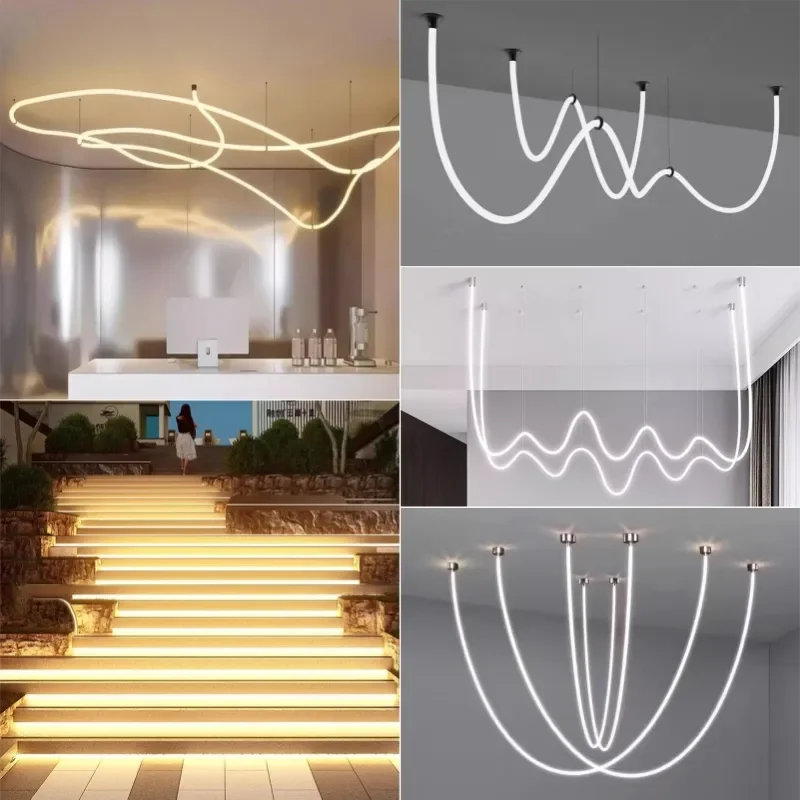 360° Glowing Round LED Neon Tube Rope Lamp - Flexible Silicone Strip ...