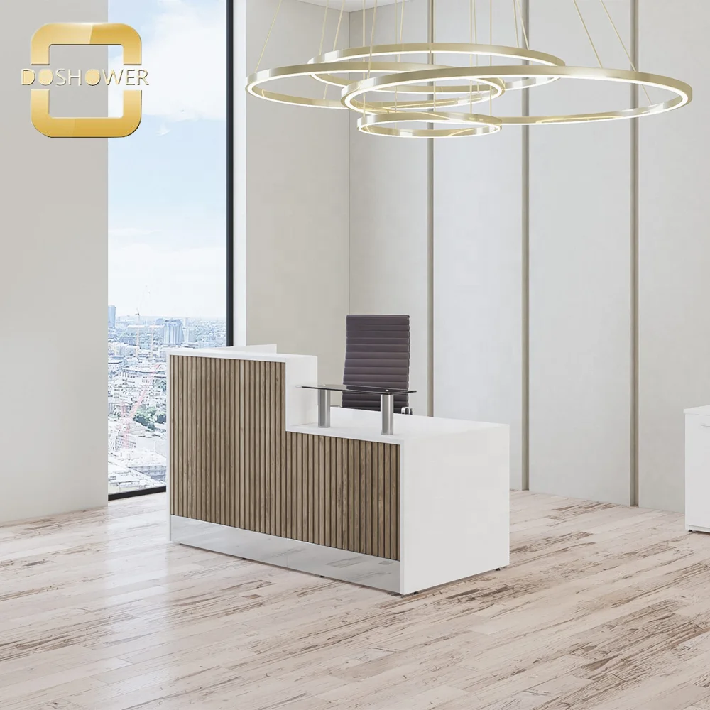 Reception Counter Desk With Lockable Drawers For Modern Salon Reception ...