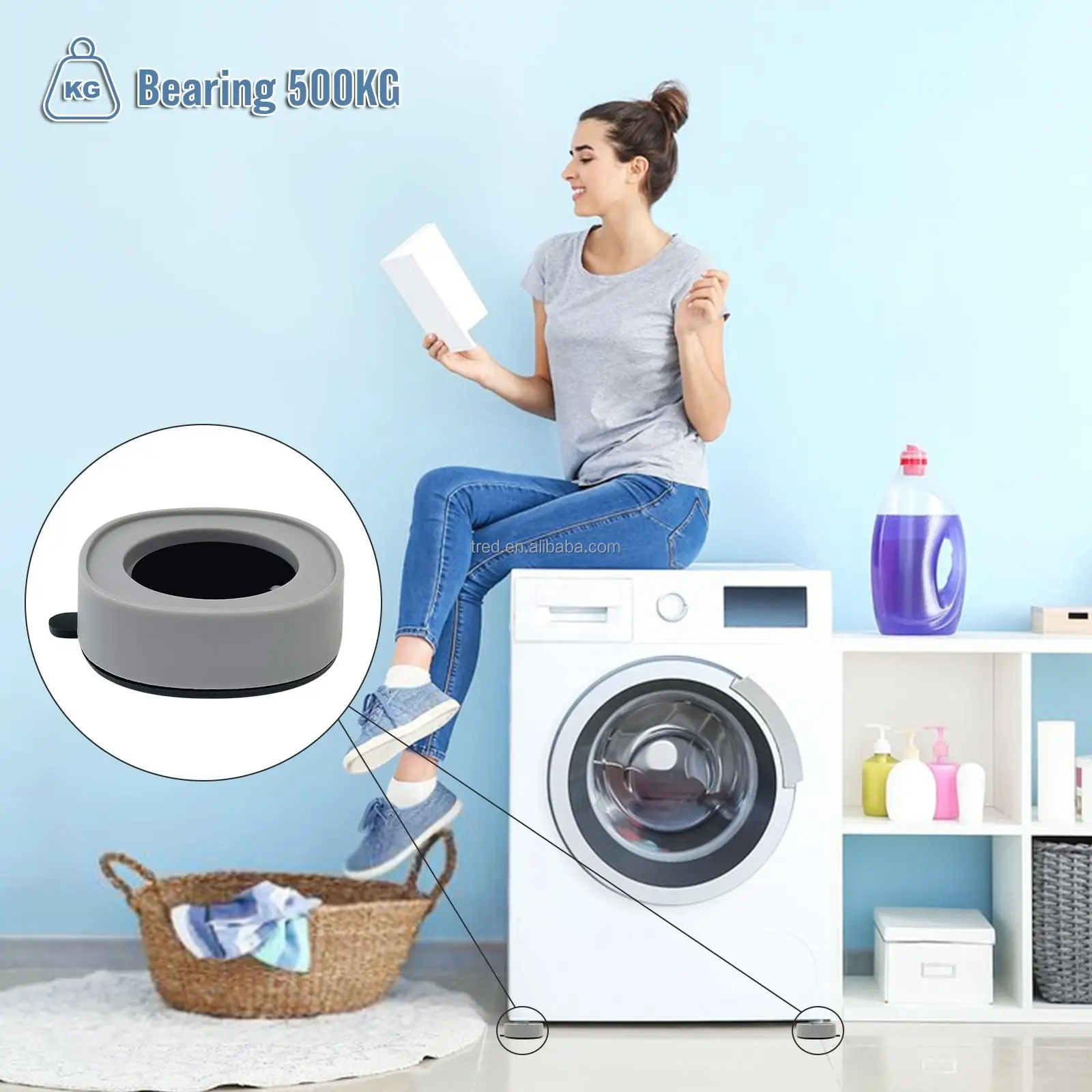 Universal and Recyclable Washing Machine Vibration Pads Non-slip Fixed ...