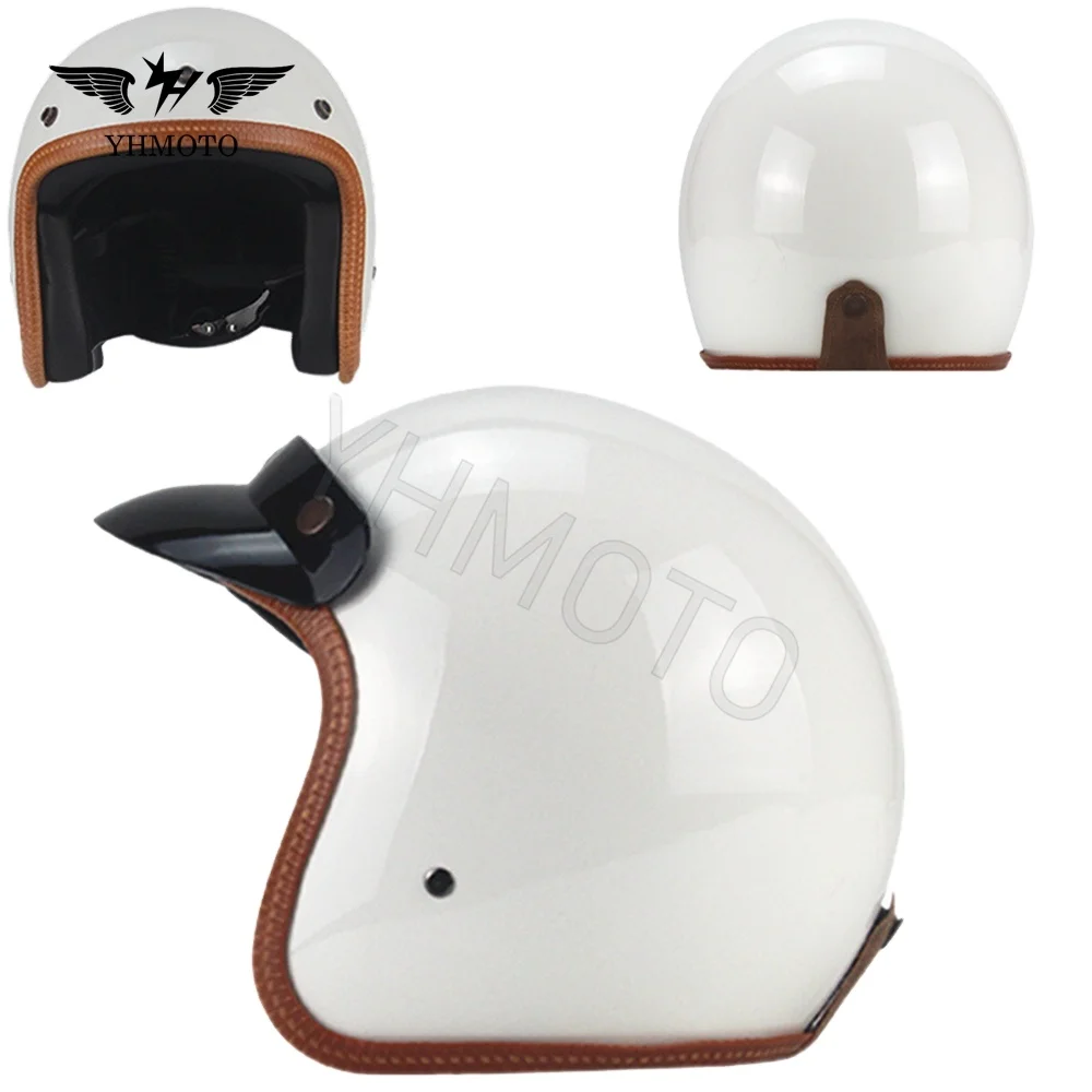 DOT motosiklet kasklar Bobber klasik Vintage ac k yuz Helm Cascos motociclet Harley Davidson icin Cafe Racer Chopper Alibaba