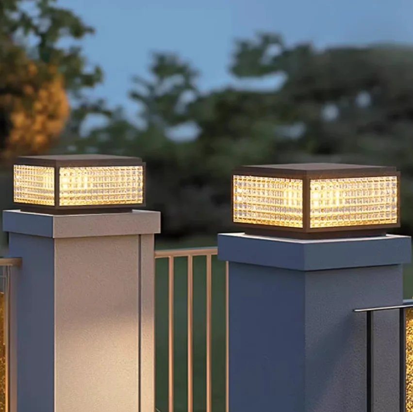 Solar Outdoor Garden Pillar Lights - Modern & Waterproof